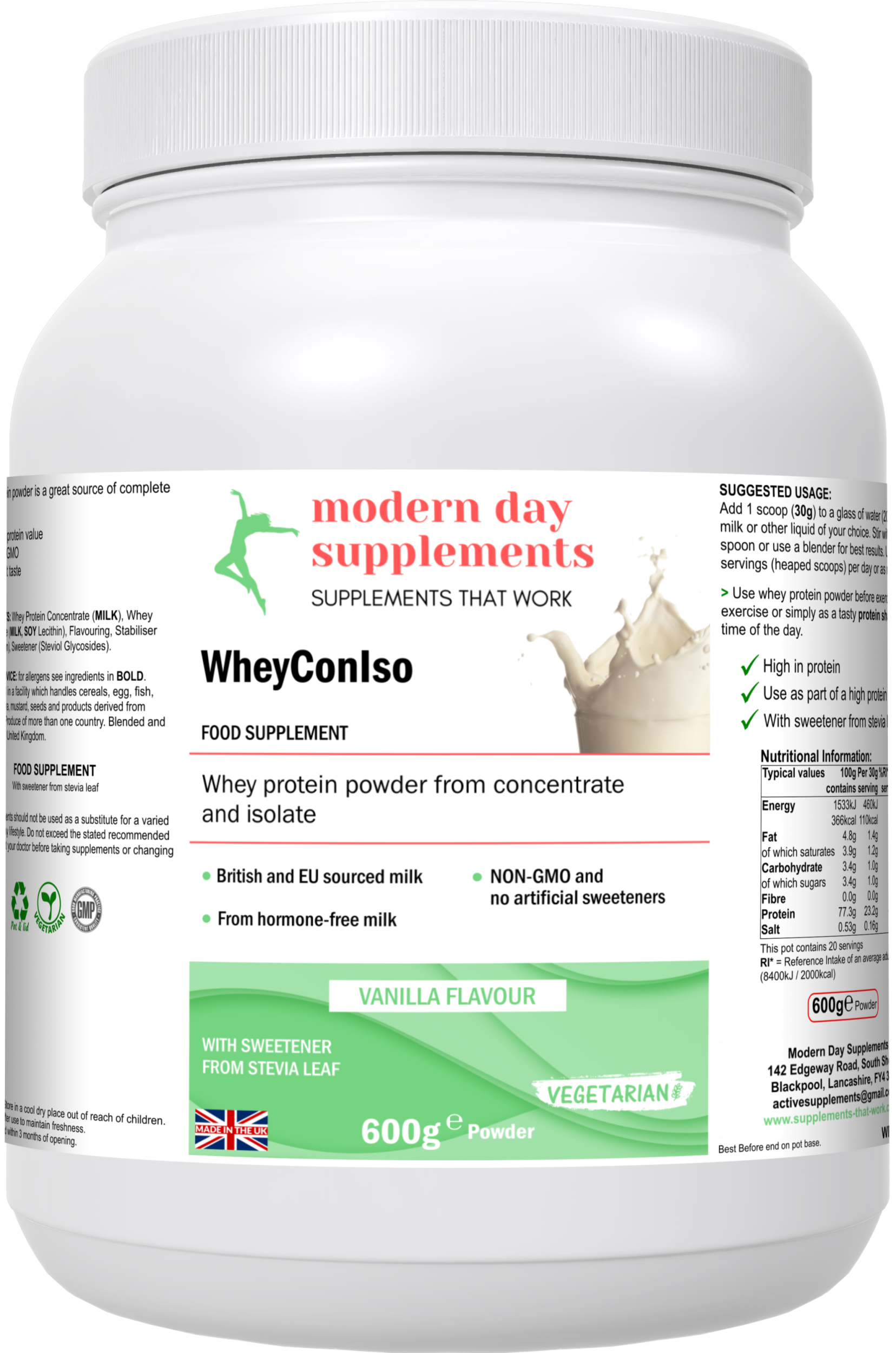 WheyConiso protein powder 500g - Vanilla flavour - Forward Health Forensics